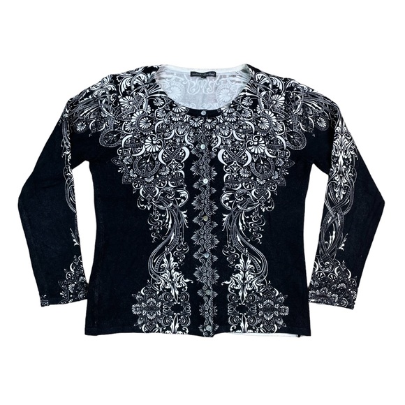 Pierri New York | Sweaters | Pierri New York Womens Black White Graphic ...